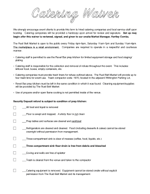 Fillable Online Catering Waiver Fax Email Print - pdfFiller