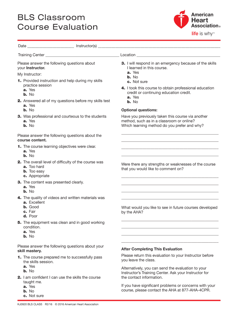 Fillable Online BLS Classroom Fax Email Print - pdfFiller