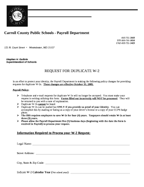 Carroll County Public Schools - Payroll Department Doc Template | pdfFiller