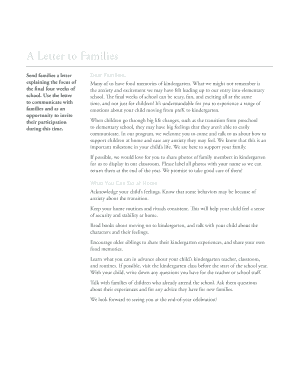 Fillable Online Send families a letter Fax Email Print - pdfFiller
