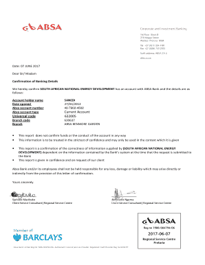 Fillable Online Confirmation of Banking Details Fax Email Print - pdfFiller