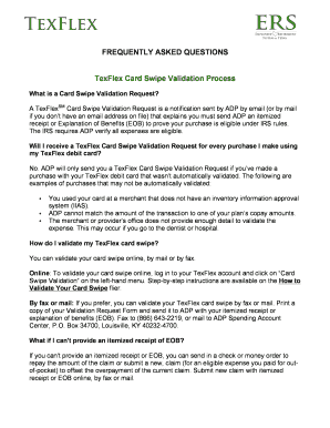 Fillable Online TexFlex Card Swipe Validation Process Fax Email Print ...