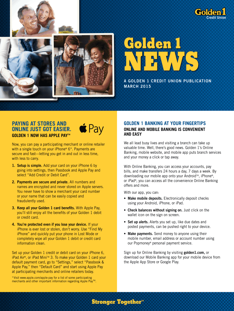 Fillable Online Golden 1 Fax Email Print - pdfFiller