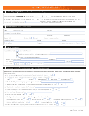 Fillable Online Help to Buy: ISA Application Form Fax Email Print ...