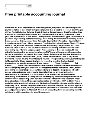 Fillable Online Free printable accounting journal Fax Email Print ...