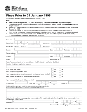 Fillable Online To request a review of fines issued prior to 31 January ...