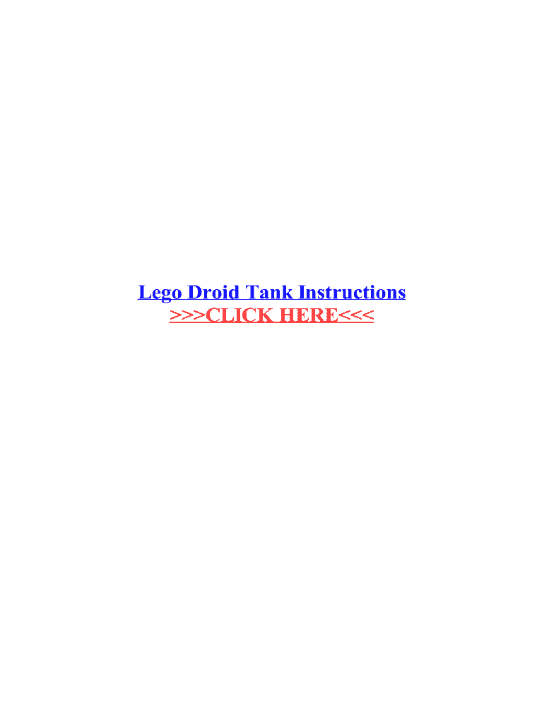 Fillable Online Lego Droid Tank Instructions Fax Email Print - pdfFiller