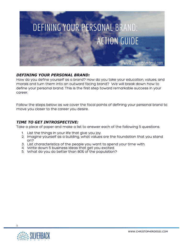 Fillable Online DEFINING YOUR PERSONAL BRAND: Fax Email Print - pdfFiller