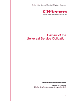 Fillable Online Review of the Universal Service Obligation: Statement ...