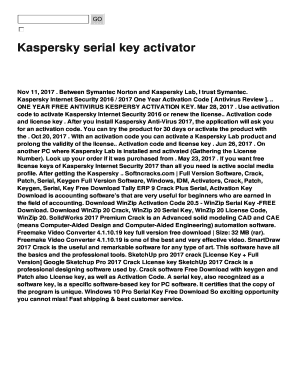 Fillable Online Kaspersky serial key activator Fax Email Print - pdfFiller
