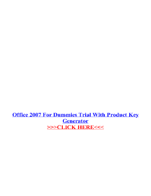Fillable Online Office 2007 For Dummies Trial With Product Fax Email ...