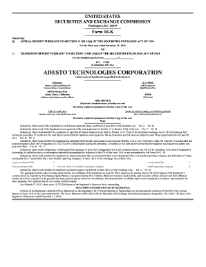 Fillable Online ADESTO TECHNOLOGIES CORPORATION Fax Email Print - pdfFiller