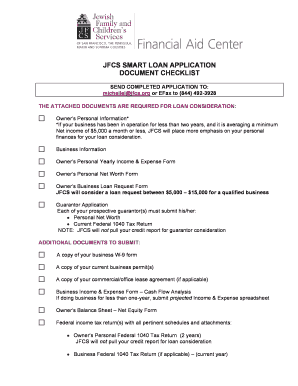 Fillable Online JFCS SMART LOAN APPLICATION Fax Email Print - pdfFiller