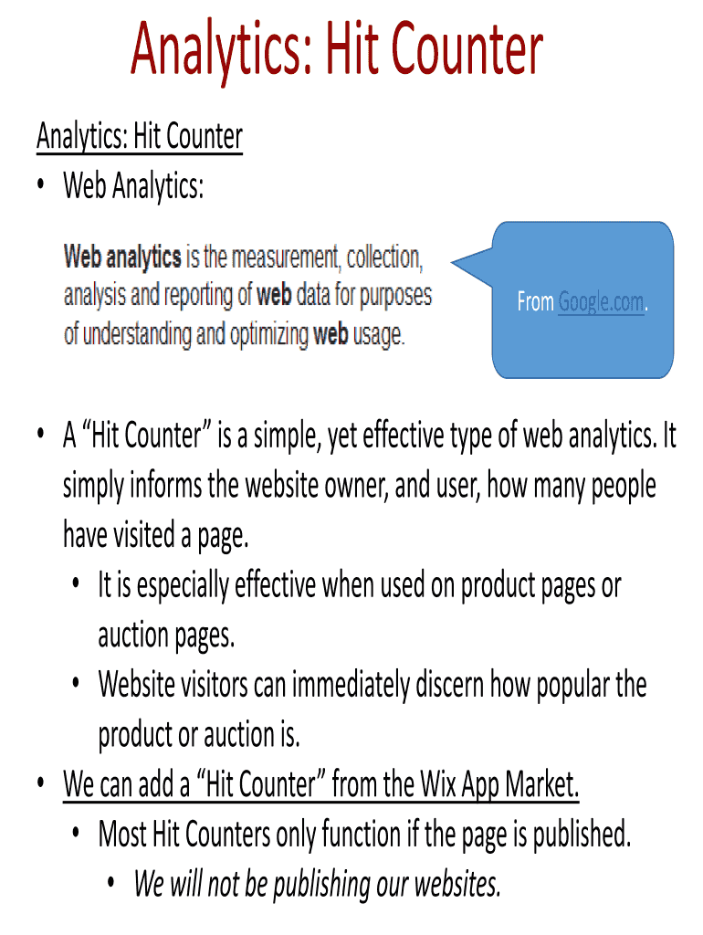 Fillable Online Analytics: Hit Counter Fax Email Print - pdfFiller
