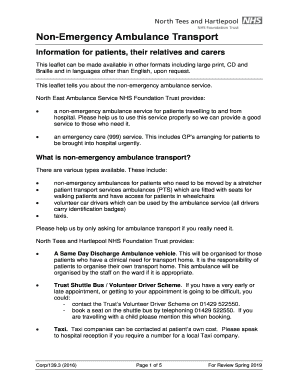 Fillable Online Non-Emergency Ambulance Transport Fax Email Print ...