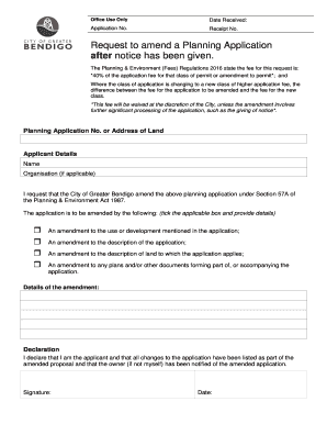 Fillable Online Request to amend a Planning Application Fax Email Print ...