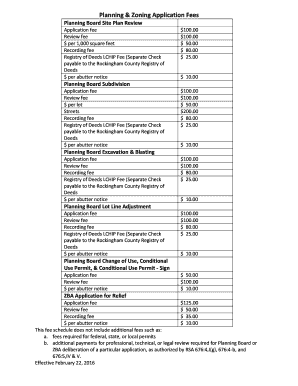 Fillable Online Planning & Zoning Application Fees Fax Email Print ...