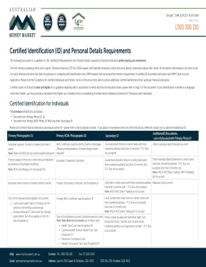 Fillable Online Certified Identification (ID) and Personal Details ...