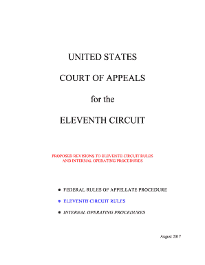 Fillable Online PROPOSED REVISIONS TO ELEVENTH CIRCUIT RULES Fax Email ...