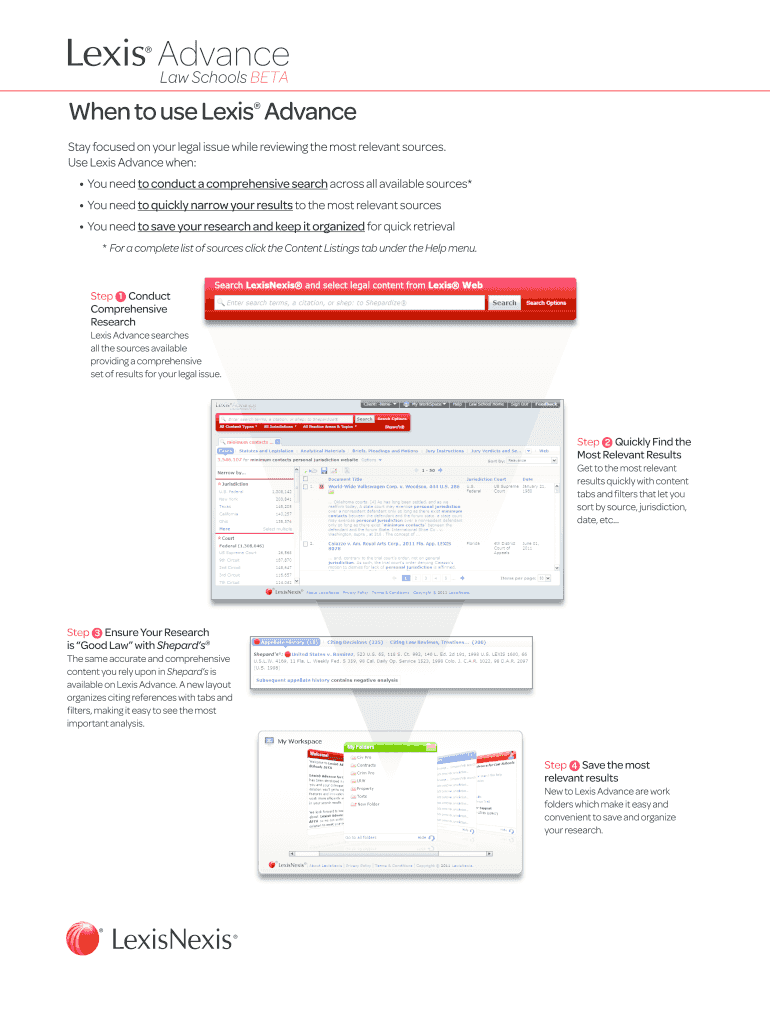 Fillable Online When to use Lexis Advance Fax Email Print - pdfFiller