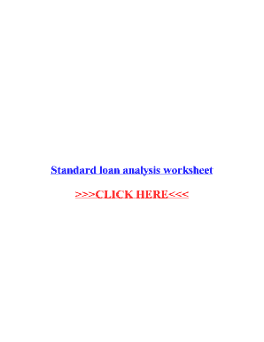 Fillable Online Standard loan analysis worksheet Fax Email Print ...