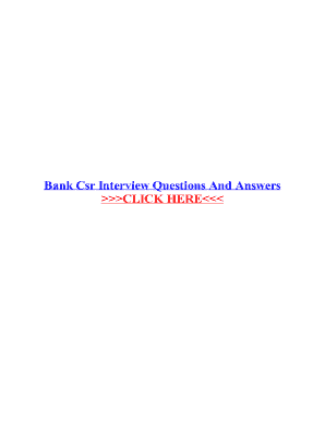 Fillable Online Bank Csr Interview Questions And Answers Fax Email ...