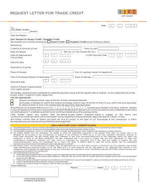Fillable Online REQUEST LETTER FOR TRADE CREDIT Fax Email Print - pdfFiller