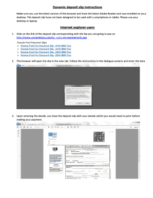 Fillable Online Dynamic deposit slip instructions Fax Email Print - pdfFiller