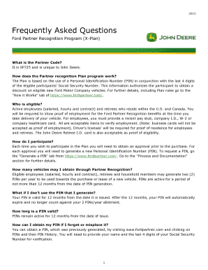 Fillable Online Ford Partner Recognition Program (X-Plan) Fax Email ...