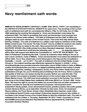 Fillable Online Navy reenlistment oath words Fax Email Print - pdfFiller