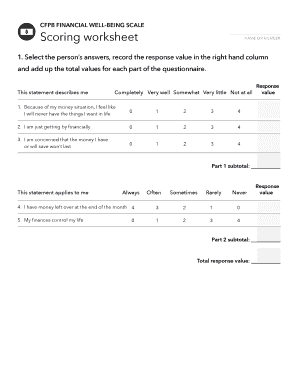 Fillable Online files consumerfinance Scoring worksheet Fax Email Print ...