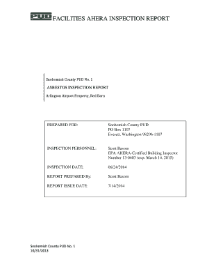 Fillable Online FACILITIES AHERA INSPECTION REPORT Fax Email Print ...