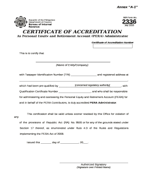 Certificate of Accreditation Number Doc Template | pdfFiller