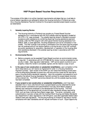 Fillable Online HAP Project Based Voucher Requirements Fax Email Print - pdfFiller