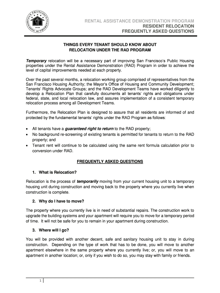 Fillable Online RESIDENT RELOCATION Fax Email Print - pdfFiller