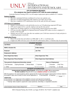 Fillable Online CPT EXTENSION REQUEST Fax Email Print - pdfFiller