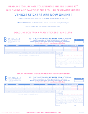 Fillable Online DEADLINE TO PURCHASE YOUR VEHICLE STICKER IS JUNE 30TH ...