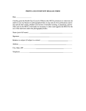 Fillable Online PHOTO AND INTERVIEW RELEASE FORM Fax Email Print ...