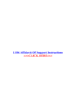 Fillable Online I 184 Affidavit Of Support Instructions Fax Email Print ...