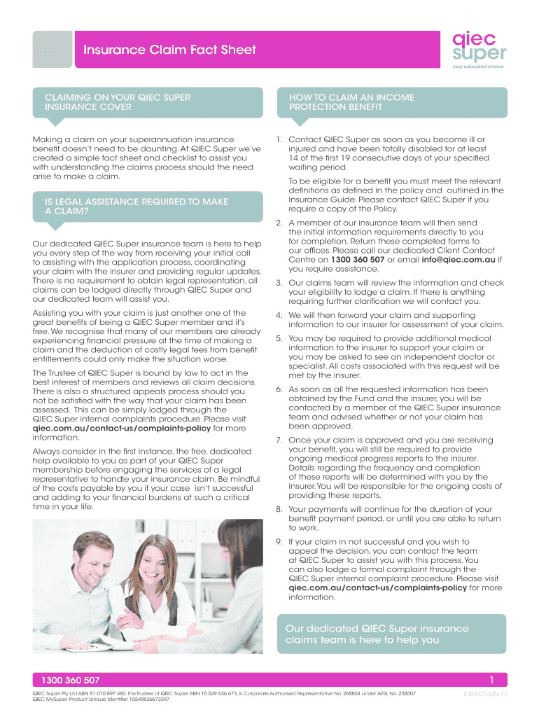 Fillable Online Insurance Claim Fact Sheet Fax Email Print - pdfFiller