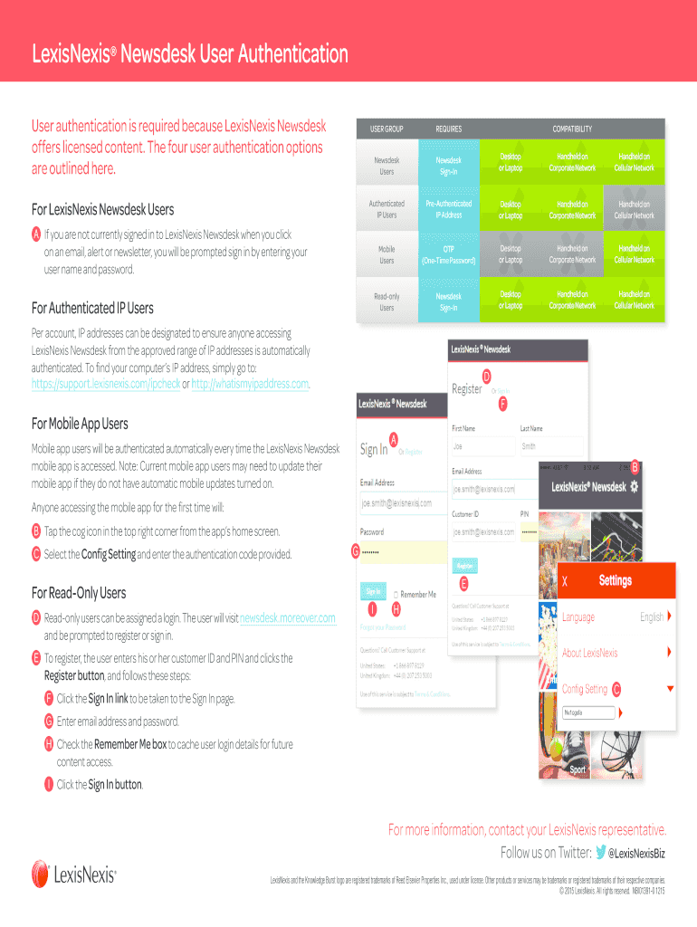 Fillable Online LexisNexis Newsdesk User Authentication Fax Email Print ...