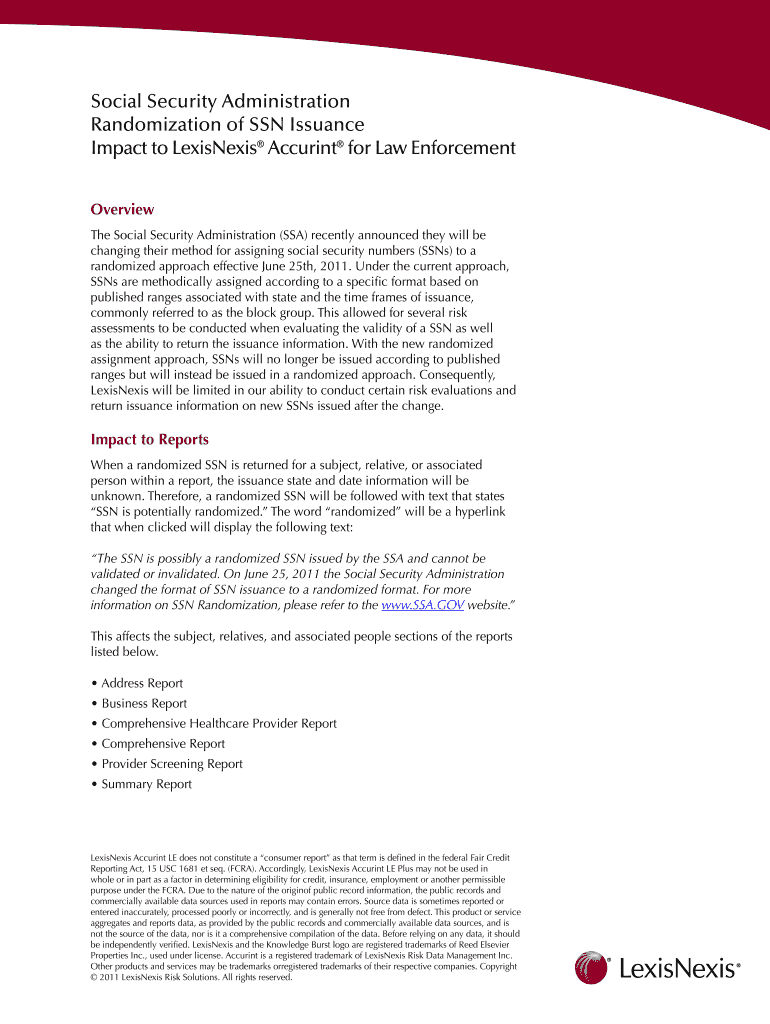 Fillable Online Impact to LexisNexis Accurint for Law Enforcement Fax ...