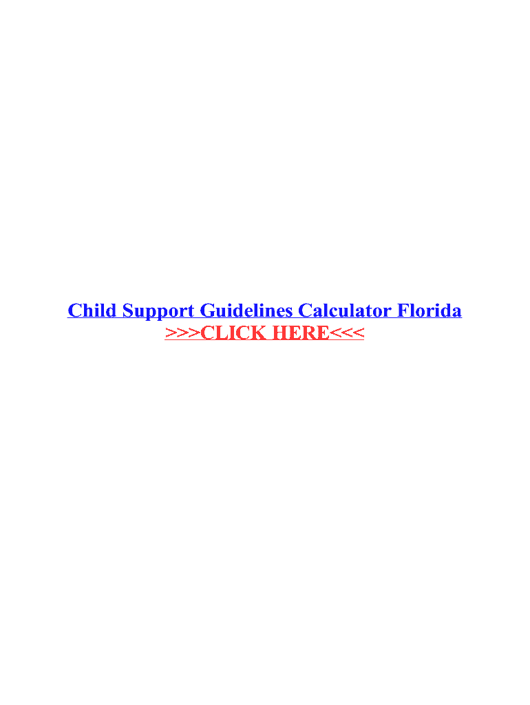 Fillable Online Child Support Guidelines Calculator Florida Fax Email ...