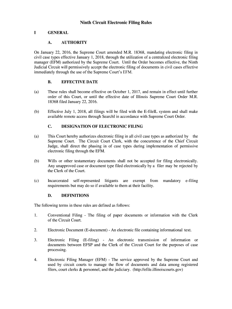 Fillable Online Ninth Circuit Electronic Filing Rules Fax Email Print - pdfFiller