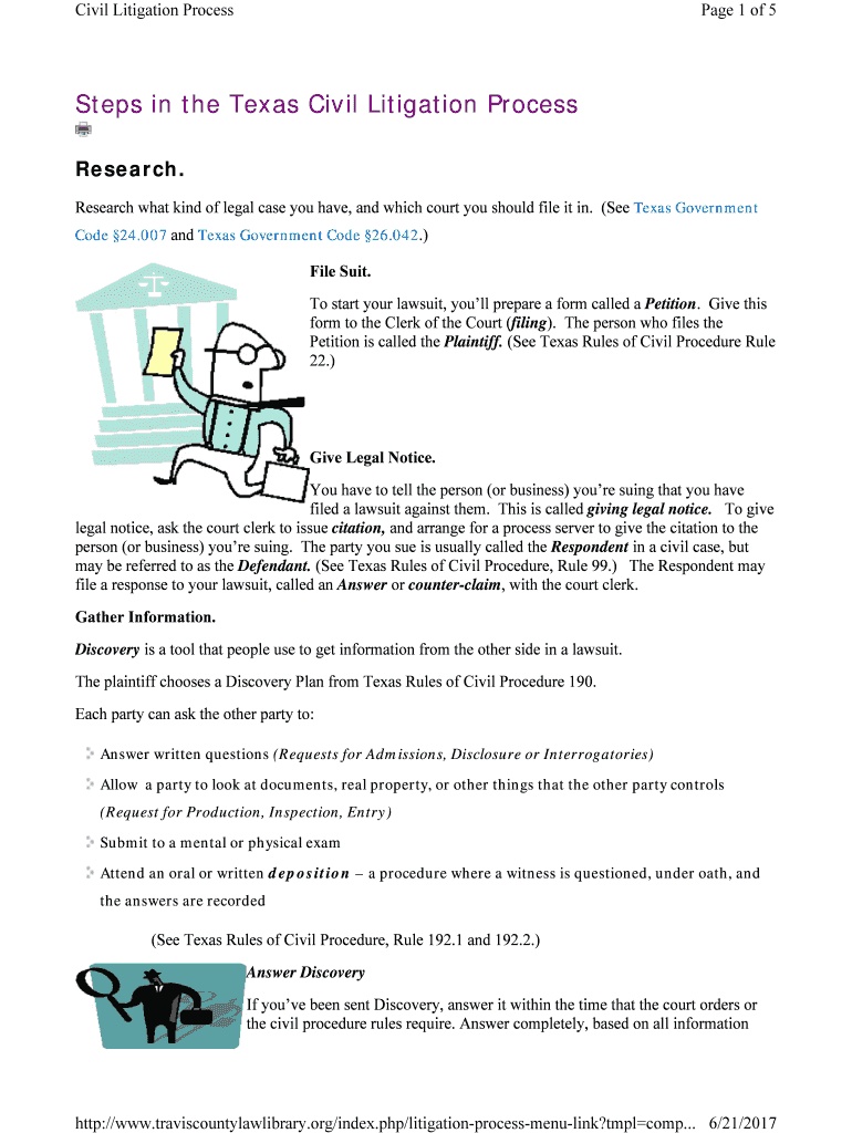 Fillable Online Civil Litigation Process Fax Email Print - pdfFiller