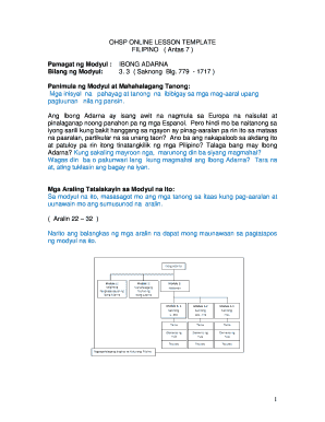 Fillable Online OHSP ONLINE LESSON TEMPLATE Fax Email Print - pdfFiller