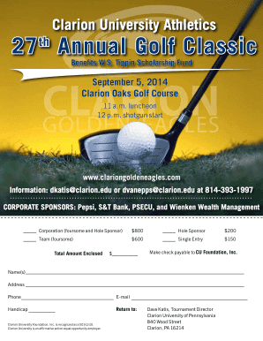 Fillable Online Clarion University Athletics Fax Email Print - pdfFiller