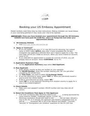 Fillable Online Booking your US Embassy Appointment Fax Email Print ...