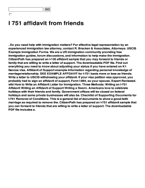 Fillable Online I 751 affidavit from friends Fax Email Print - pdfFiller
