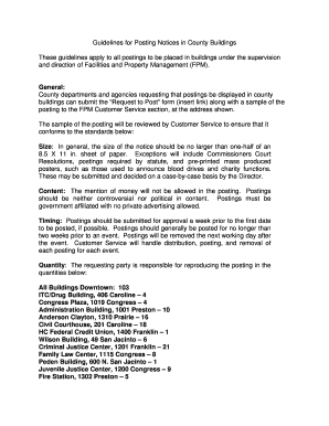 Fillable Online Guidelines for Posting Notices in County Buildings Fax ...